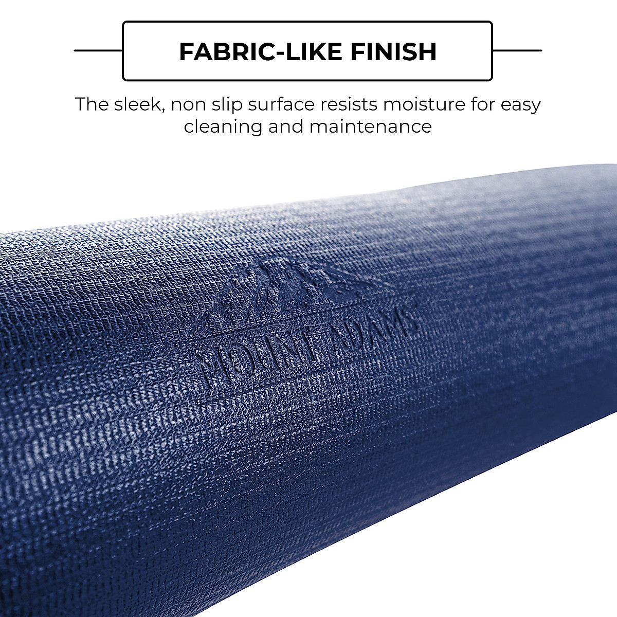 Mount Adams Pro Fit XL Yoga Mat with Carrying Strap, Closed Cell Vinyl Foam for Indoor and Outdoor Yoga, Navy