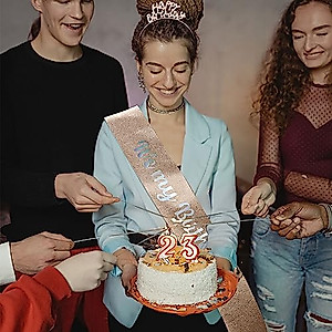 Ondder Birthday Sash for Women Rose Gold Happy Birthday Crown Tiara for Girls Birthday Girl Headband Birthday Sash and Tiara for Party Supplies Its My Birthday Glitter Sash Happy Birthday Headband Decorations