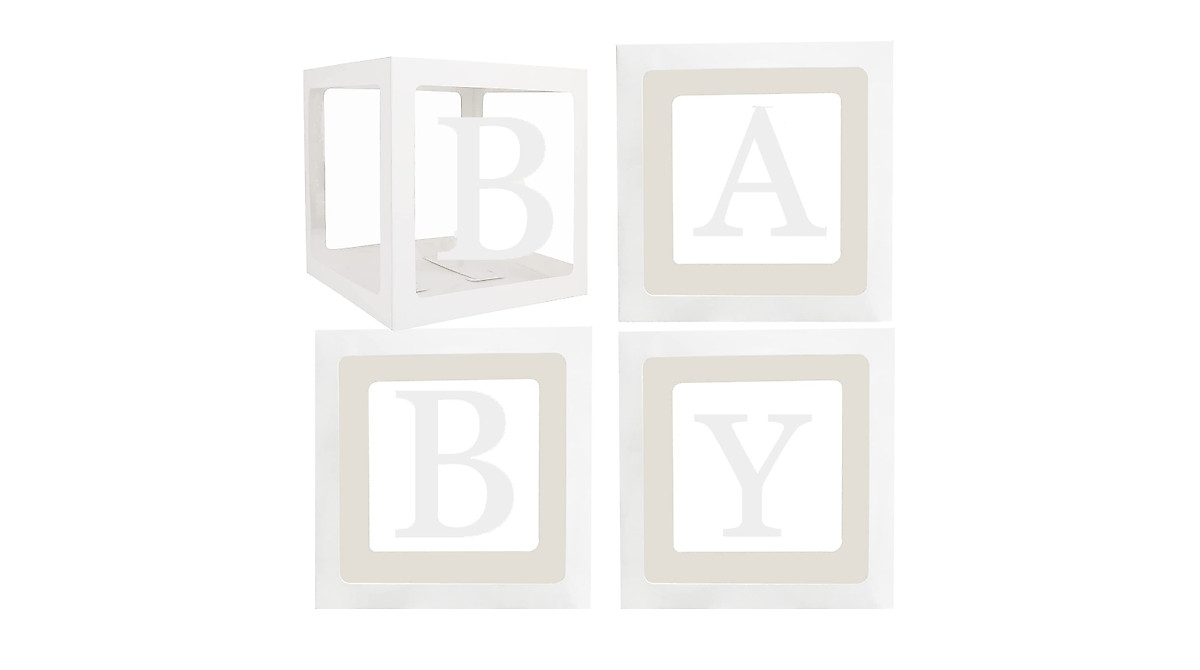 Baby Shower Baby Boxes with Letters | Reusable Decorations for Gender ...