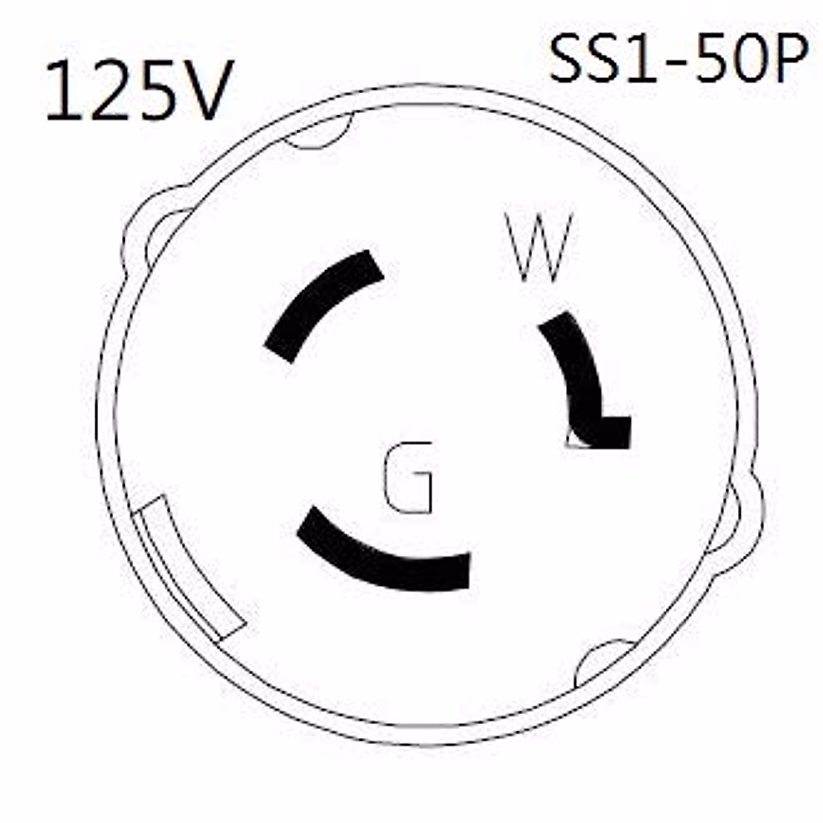 Parkworld 60257 Marine Shore Power 50 AMP Splitter. NEMA (2) SS1-50P Male 125V Plugs Combiner to (1) SS2-50R Female 250V Connector