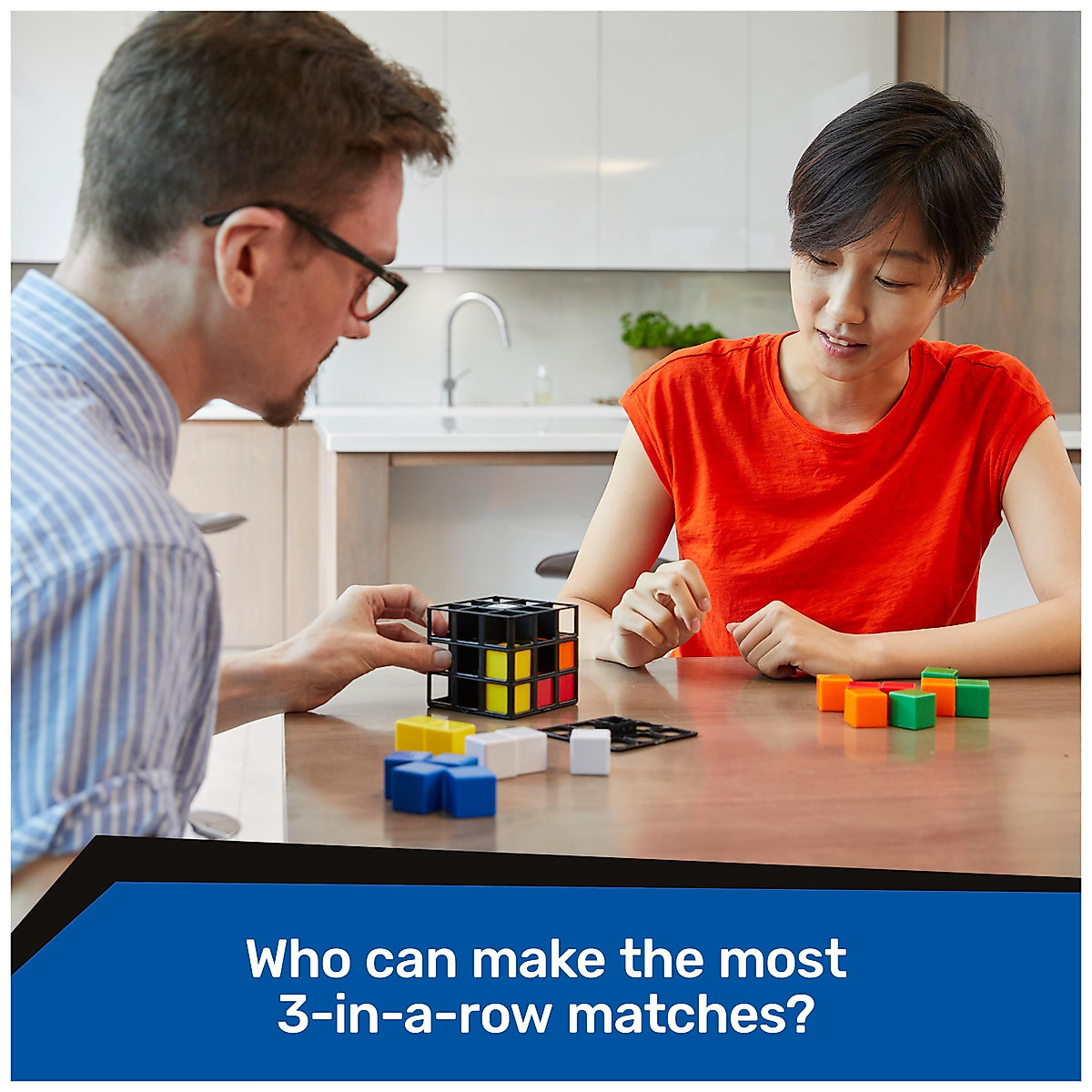 Rubik’s Cage, 3D Fast-Paced Strategy Sequence Game Color Stacking Challenging Toy Puzzle-Solving Activity Brain, for Adults & Kids Ages 7 and up