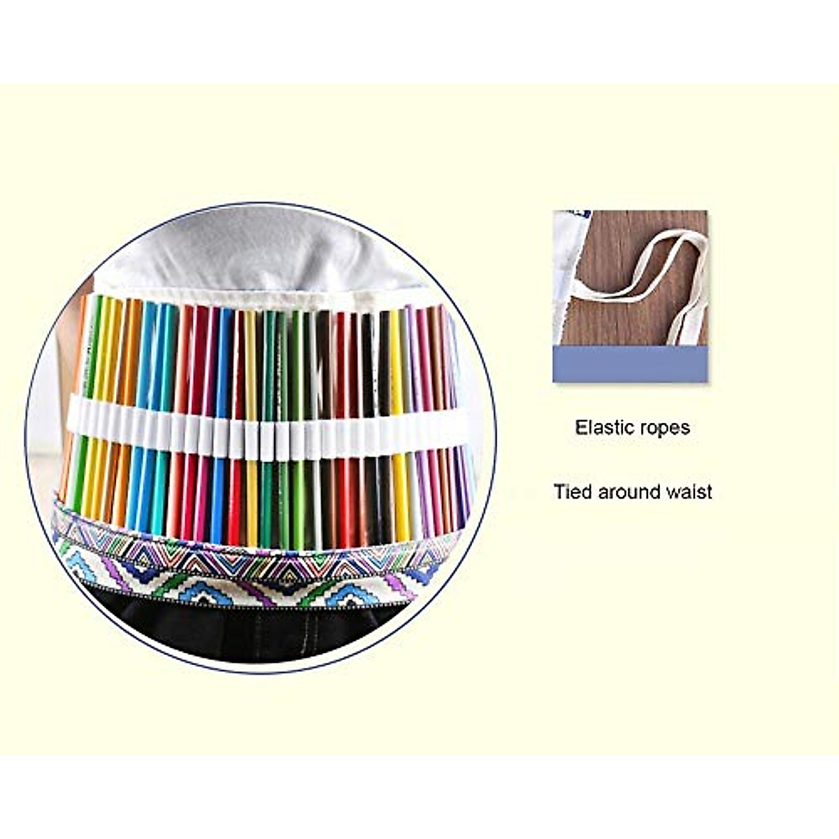 DZHJKIO Handmade Canvas Pencil Roll Wrap 36 Holes, Multiuse Roll Up Pencil Case Large Capacity Pen Curtain for Coloring Pencil Holder Organizer, Grey