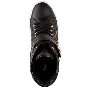 Juicy Couture Womens Wedge Sneakers High Top Womens Sneakers with Wedge, Wedgies Sneakers for Women-Journey 8.5 Black