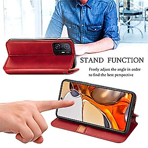 YukeTop Case for Oppo Reno2 Z, PU Leather Flip Folio Wallet Cover, with Card Slots, Case Cover for Oppo Reno2 Z.(Red)