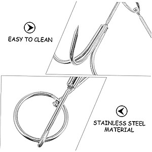 Levemolo 2pcs Triple Three Hooks Garden Prong Meat Grill Poultry Use Hanger Ham Hook S- Useful Tools Tool Smoker Hanging Practical Drying Mutton Steel Accessories Cooking Butcher