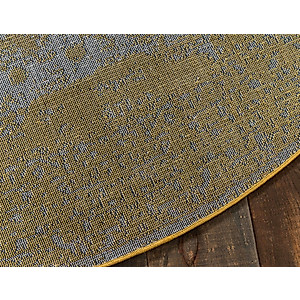 Unique Loom Bromley Collection Area Rug - Wells (96" Round, Yellow/ Ivory)