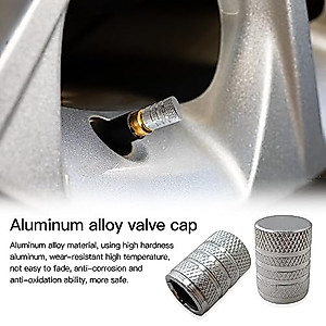 8pcs Car Tire Stem Valve Caps Wheel Caps Aluminum Car Wheel Tires Valves Tyre Stem Air Valve Caps(Silver)