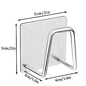 Prudiut 2 PCS Adhesive Sponge Holder for Kitchen Sink, Stainless Steel Sponge Holder Sink Caddy Waterproof Kitchen Sink Sponge Holder Quick Drying Sponge Holder for Kitchen Accessories