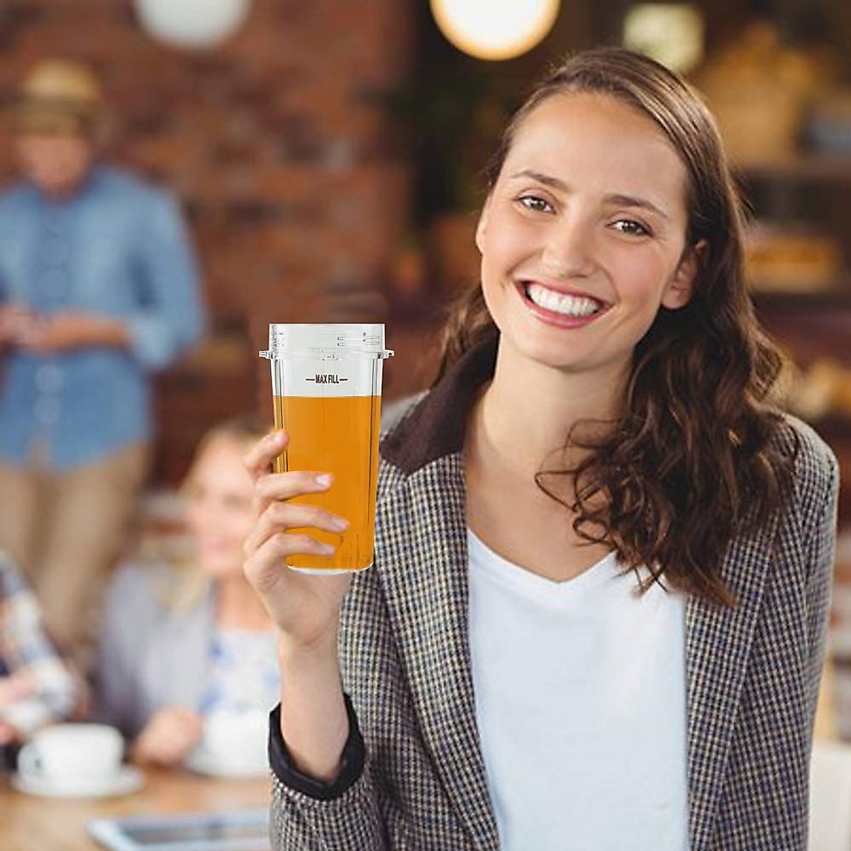 Blender Cups for Ninja Blender, 16OZ Cup with Sip Lids Compatible with Nutri Ninja Auto IQ Series Blenders