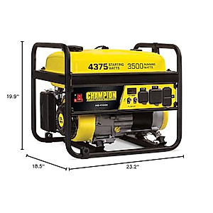 Champion Power Equipment 100555 4375/3500-Watt RV Ready Portable Generator, Yellow/Black, CARB