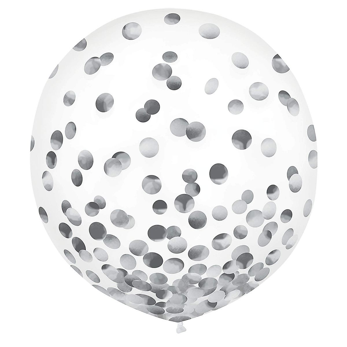 Premium Silver Foil Confetti Latex Balloons - 24" (2 Pc) - Elegant & Fun Party Decor - Perfect for Celebrations, Weddings & Events