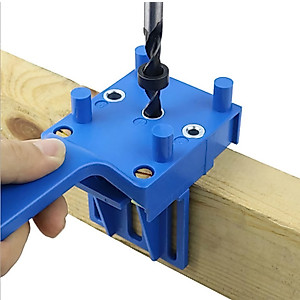 8PCS Woodworking Dowel Jig Kit Handheld Woodworking Doweling Jig Straight Hole Puncher fits 6/8/10mm Drill Guide