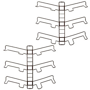 mDesign Modern Metal Shoe Organizer Display & Storage Shelf Rack - Adjustable Shelves Hang & Store Kicks, Running, Basketball, Tennis Shoes - 3 Tier, Each Wall Mount Unit Holds 6 Shoes, 2 Pack, Bronze