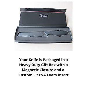 Cestari Serrated Ceramic Knife Set of 2 Knives and Peeler: includes 6 inch Tomato Knife, 8 inch Bread Knife, and Straight Edge Ceramic Vegetable Peeler