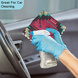 Vintage Ethnic Native Southwest American, Tribal Indian Aztec Textiles 6 Set Kitchen Dish Towels, Washcloths Cleaning Cloths Dish Cloths, Absorbent Towels Lint Free Bar Tea Soft Waffle Towel 11"x11"