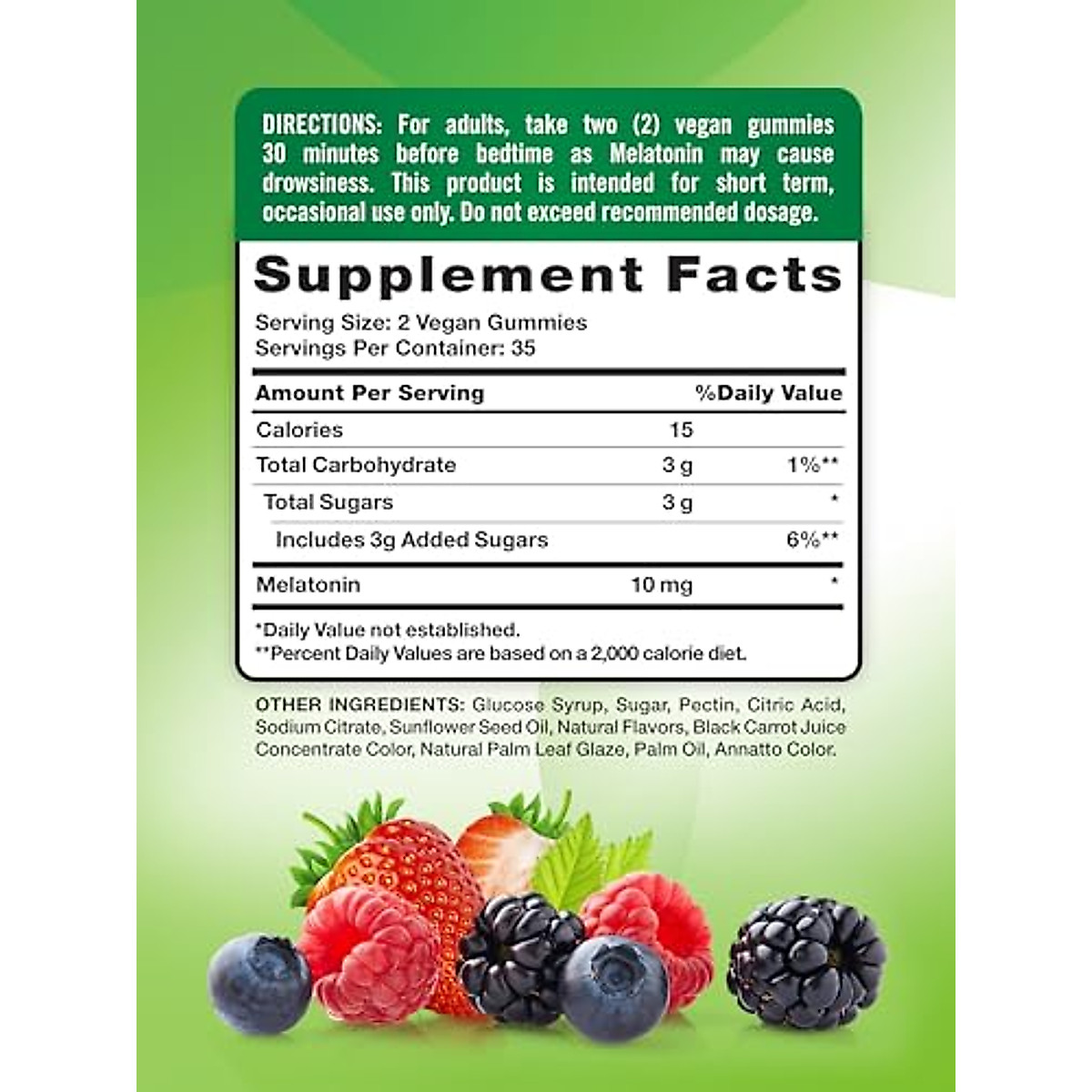 Nature's Truth Melatonin Gummies 10mg | 70 Count | Berry Flavor | Vegan, Non-GMO, and Gluten Free Supplement