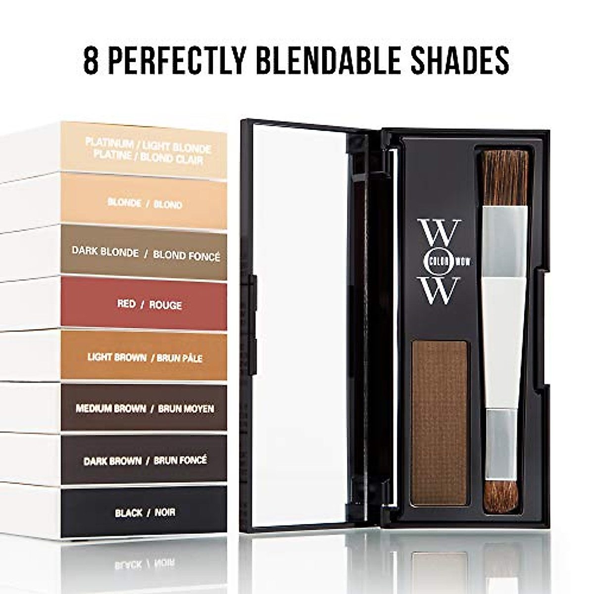 Color Wow Root Cover Up, Medium Brown - Instantly cover greys + touch up highlights, create thicker looking hairlines, water resistant, sweat resistant - No mess multi award winning root touch up