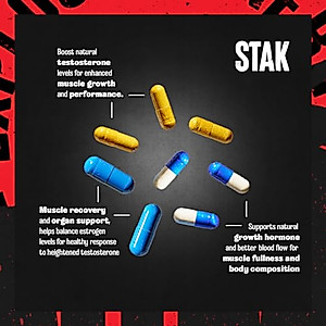 Animal Stak – Complete Natural Hormone Booster Supplement with Tribulus – Natural Testosterone Booster for Athletes – Contains Estrogen Blockers – 1 Month Cycle