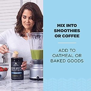 Ancient Nutrition Protein Powder Made from Real Chicken and Beef Bone Broth, Vanilla, 20g Protein Per Serving, 20 Serving Tub, Gluten Free Hydrolyzed Collagen Peptides Supplement