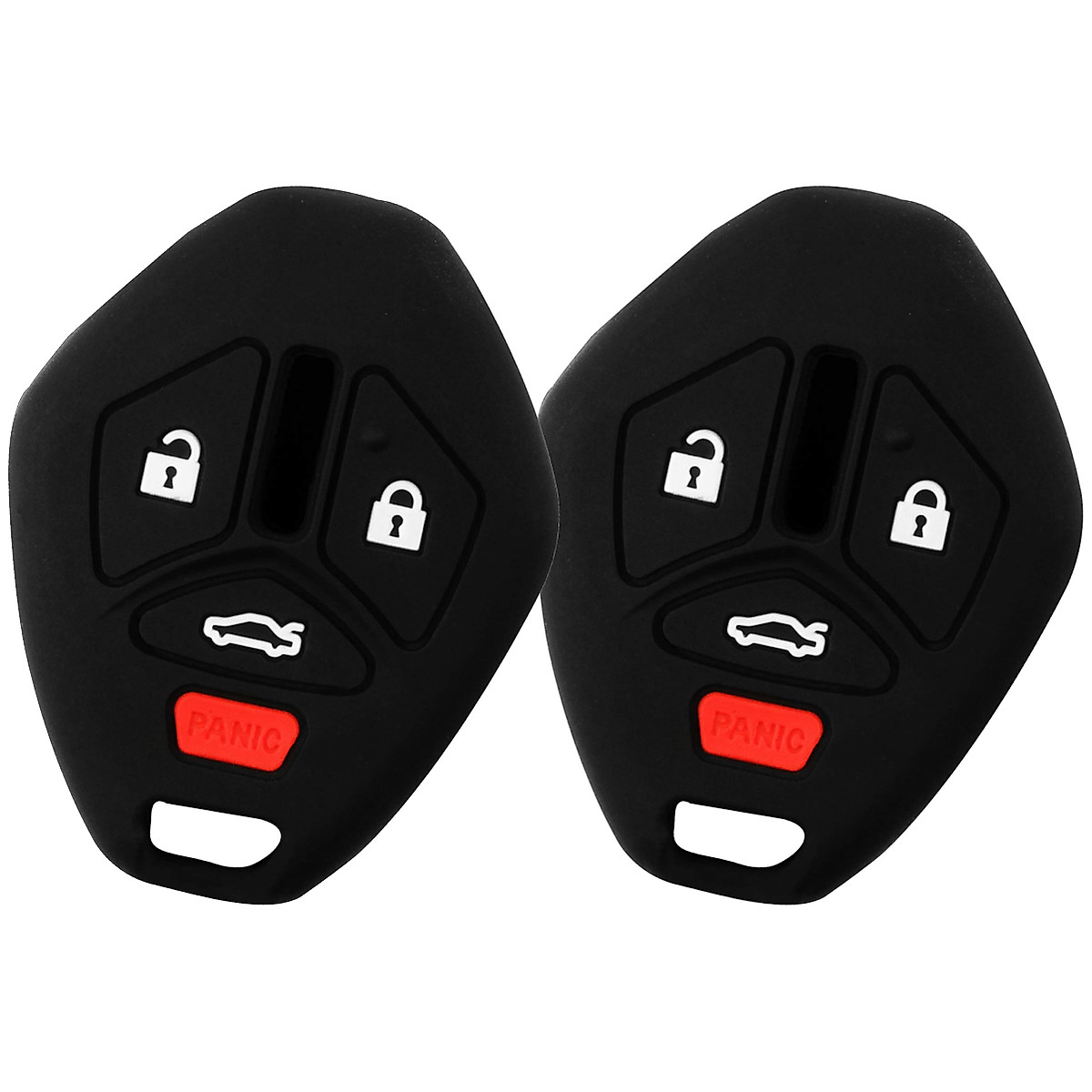 KeyGuardz Keyless Entry Remote Car Key Fob Outer Shell Cover Rubber Protective Case For Mitsubishi (Pack of 2)