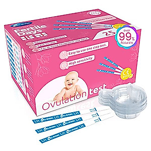 Ovulation Test Strips, HEAL-CHECK Ovulation Kits for Women, Bulk Ovulation Tests with Urine Cup, Extra-Wide 5mm LH Strips, Accurate Individually Wrapped Fertility Tests at Home,Pruebas de Ovulacion 25