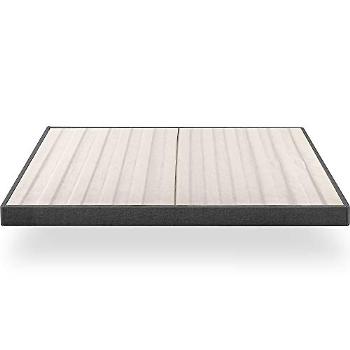 ZINUS Upholstered Metal and Wood Box Spring / 4 Inch Mattress Foundation / Easy Assembly / Fabric Paneled Design, King