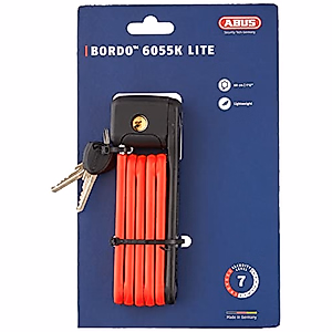 ABUS Bordo Ugrip Lite 6055/60cm Security Level 7 Bike Lock, Red