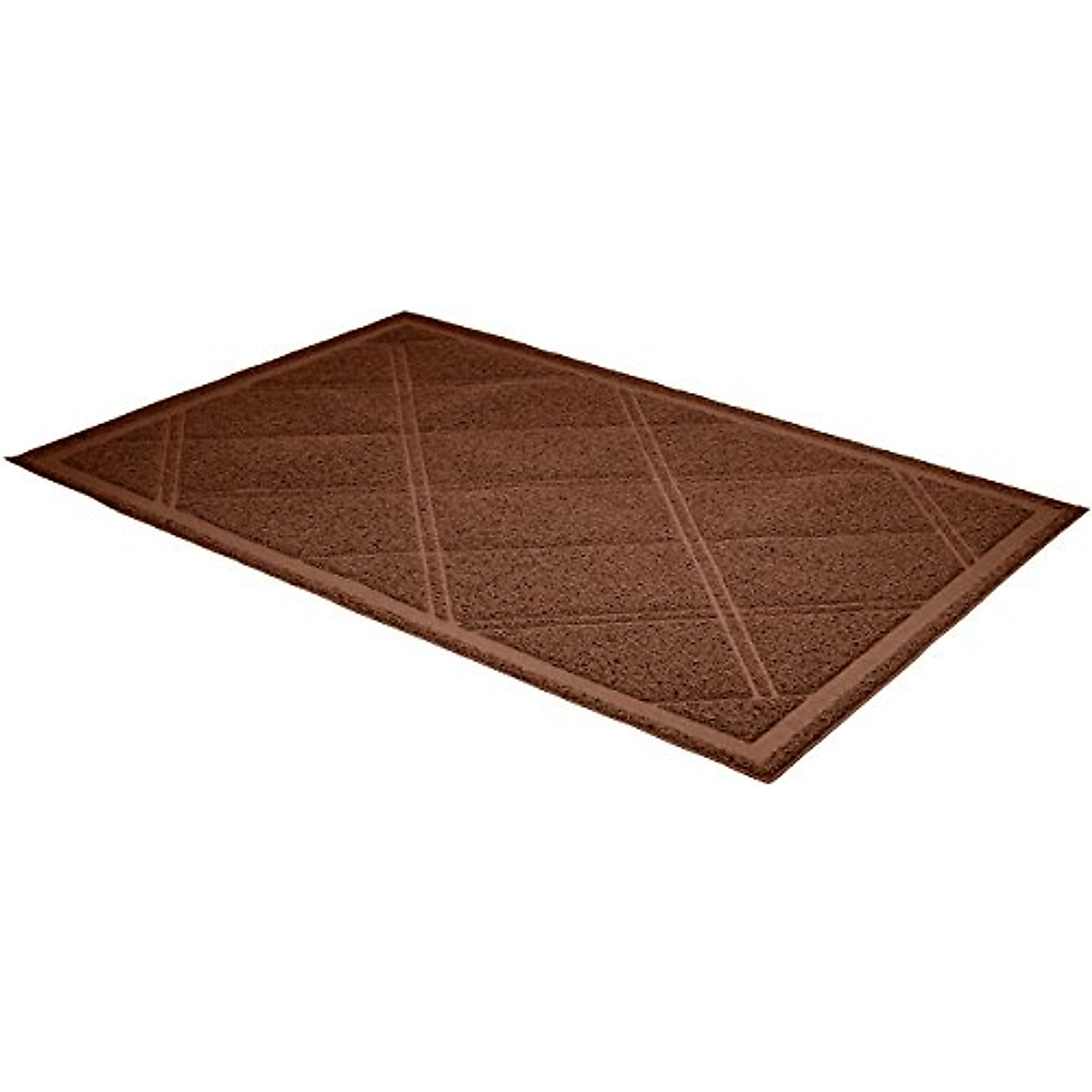 Amazon Basics Less-Mess Cat Litter Box Mat, 24" x 35", Unscented, Brown