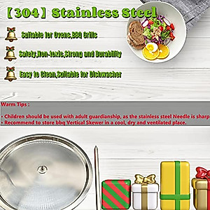 【NEW-SALL】Vertical Skewer Grill-BBQ Stainless Steel Al Pastor Skewer Hack-Removable Brazilian Barbecue Skewer Stand- Meat spit Great for Shawarma, Whole Chickens,Large Meat,Sausage,Steak