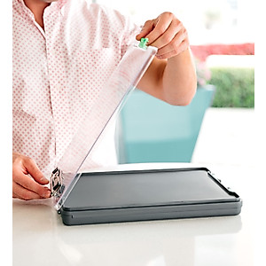 Dexas 5717-802 Clearview Clipcase clipboard, Green, 13.75 X 9.5 Inch