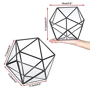 ELLDOO Black Glass Coffee Pods Holder, 15 Sided Geometric Box Coffee Pod Organizer for K Cup Espresso, Tea Bags Sugar Packets Coffee Capsule Storage Holder for Kitchen Coffee Bar Office Desktop Counter