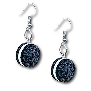 Mini Oreo Cookie Dangle Drop Kawaii Earrings Oh Yeah! By Pashal