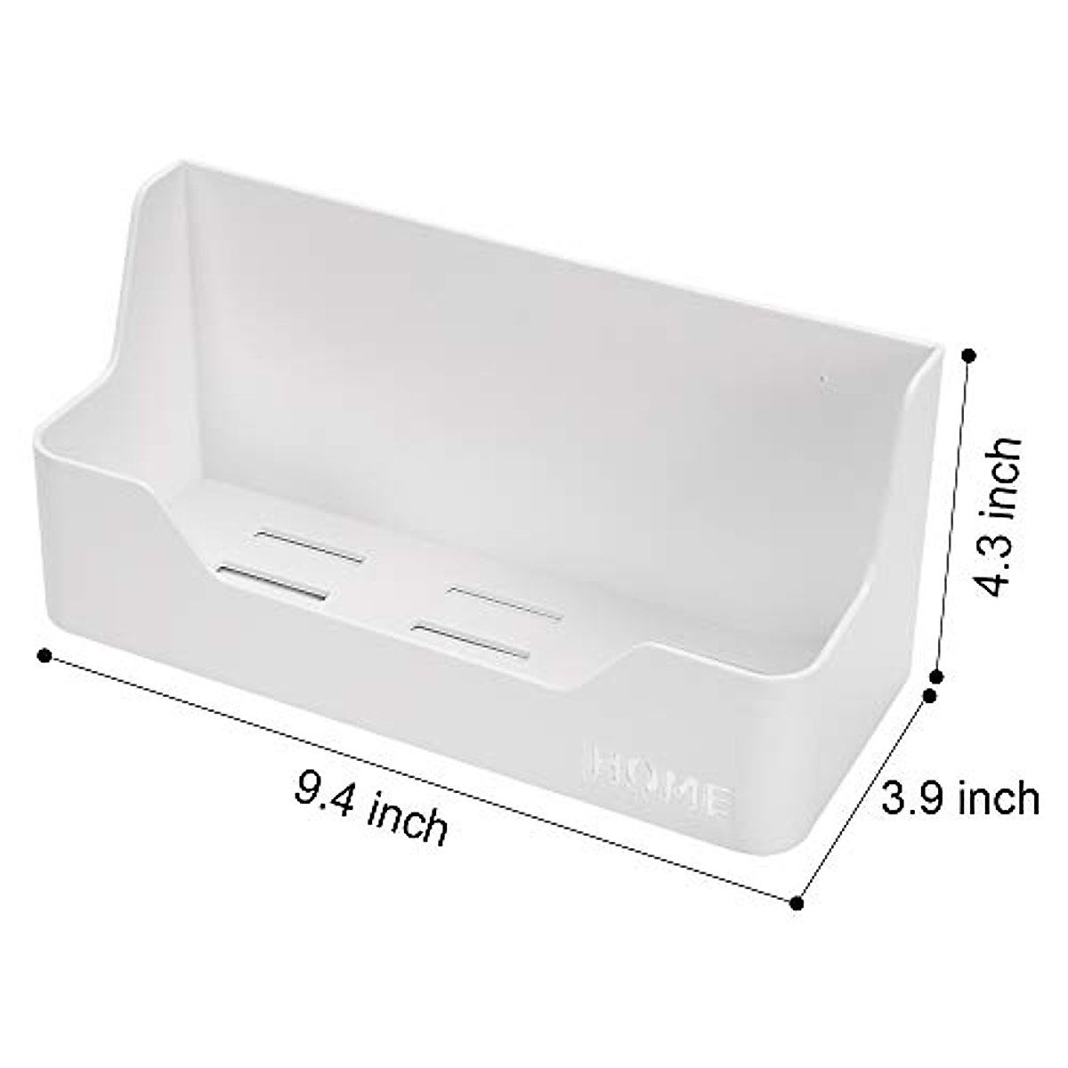 HYOATREA Bedside Shelf Organizer, White Plastic Wall Mounted Adhesive Storage Caddy Shelf Accessory for Phone, Remote, Earphone, Glasses | Home, Office, Dorm (Classic)