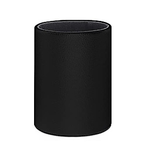 Save The Whales Round PU Leather Pen Holder Desk Organizer Storage Container Pencil Container Brush Scissor Box