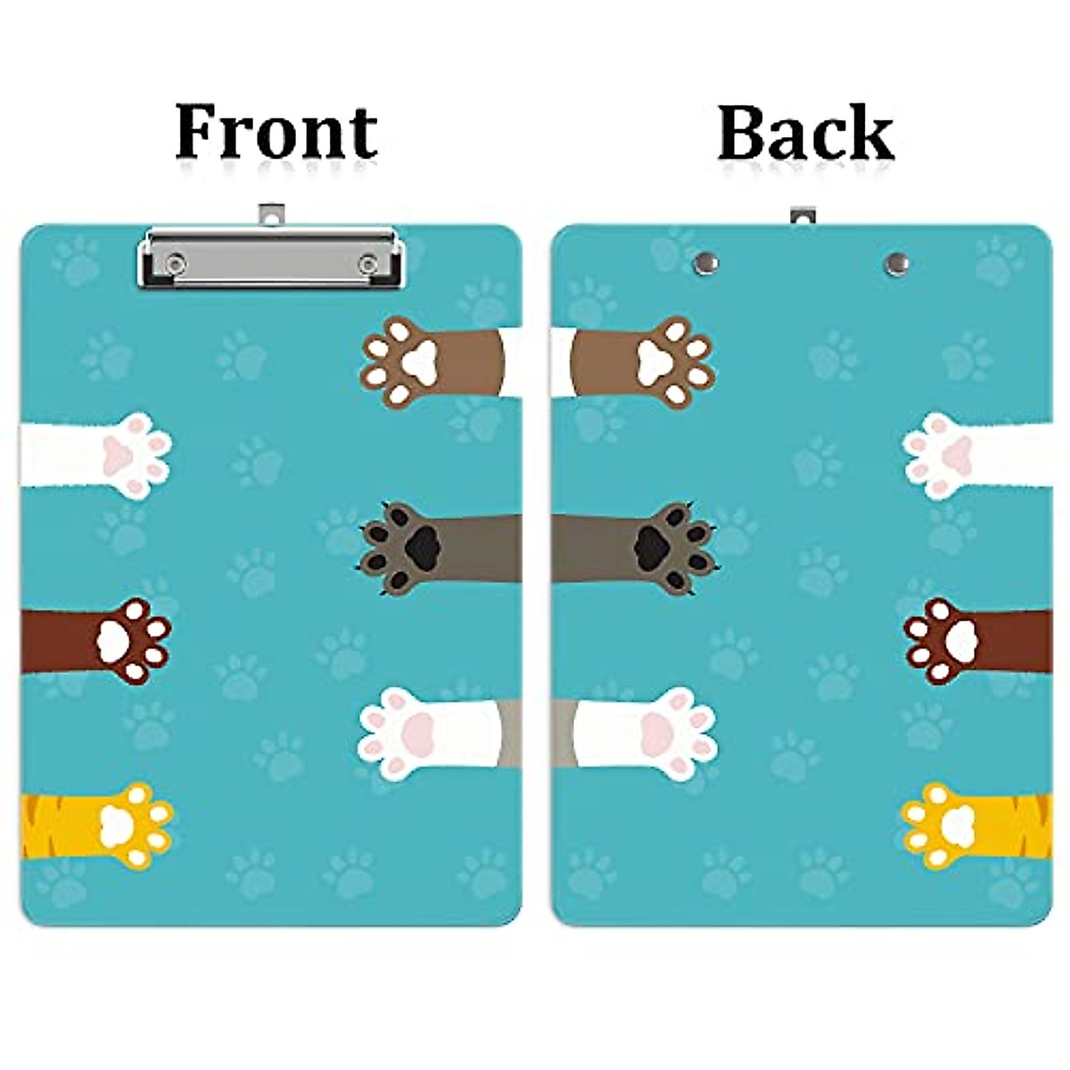 ZAXMEY Plastic A4 Clipboards, Cute Clip Board Stardard Letter Size 9 x 12.5 in, Office Decorative for Students Women Men and Kids, Cat Claw