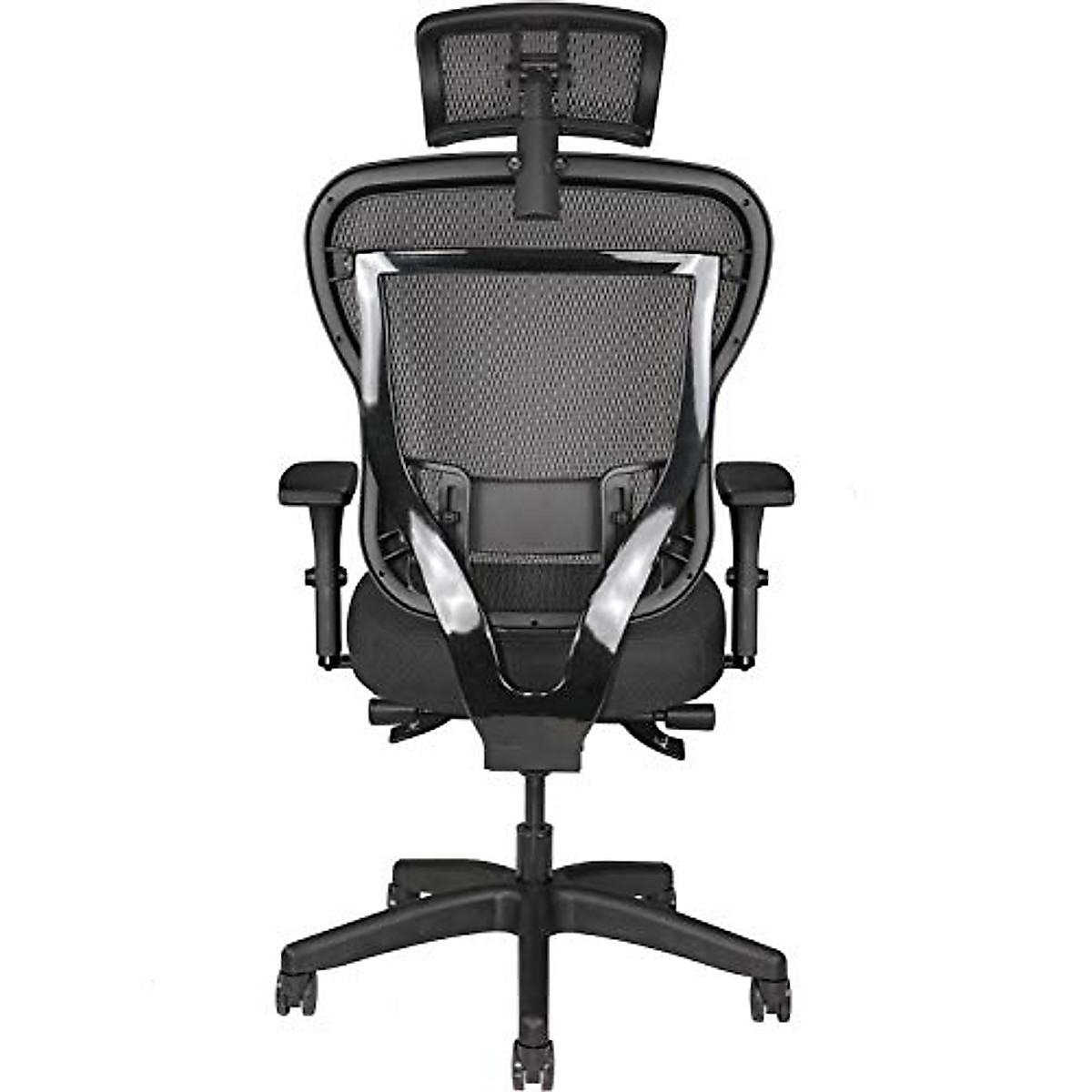 Oak Hollow Furniture Aloria Series Office Chair Ergonomic Executive Computer Chair, Fabric Soft Seat Cushion, Mesh Back, Adjustable Lumbar Support Swivel and Tilt (Black, Headrest)