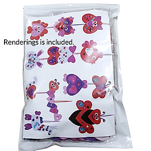 Winlyn 24 Sets Valentine's Day Craft Kits Foam Hearts to Animal Shape Ornaments Sets DIY Heart Dog Cat Owl Fish Butterfly Bee llama Bunny Decorations for Kids Valentine Spring Party Art Activity