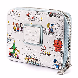 Loungefly Peanuts Happy Holidays All Over Print Zip around Wallet