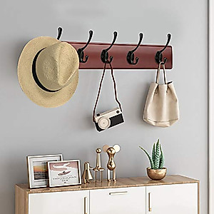 YIHATA 10 Pack Double Coat Hooks Hardware Black Wall Mounted Hanging Hook Heavy Duty for Towel, Bag, Cap, Scarf, Hat, Key