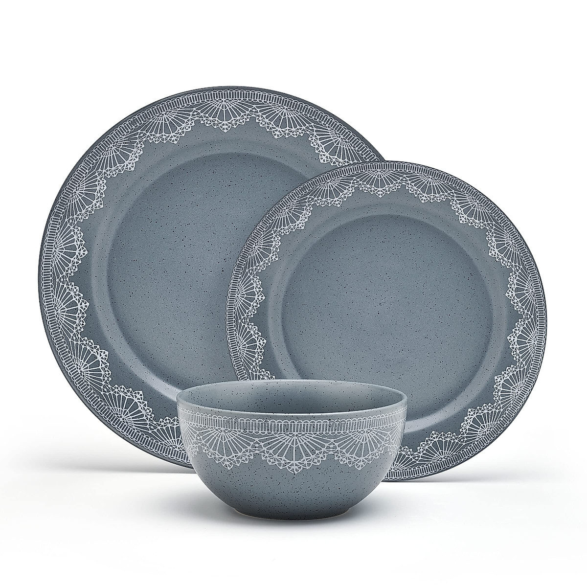 Pfaltzgraff Valerie 12 Piece Dinnerware Set, Service For 4, Blue
