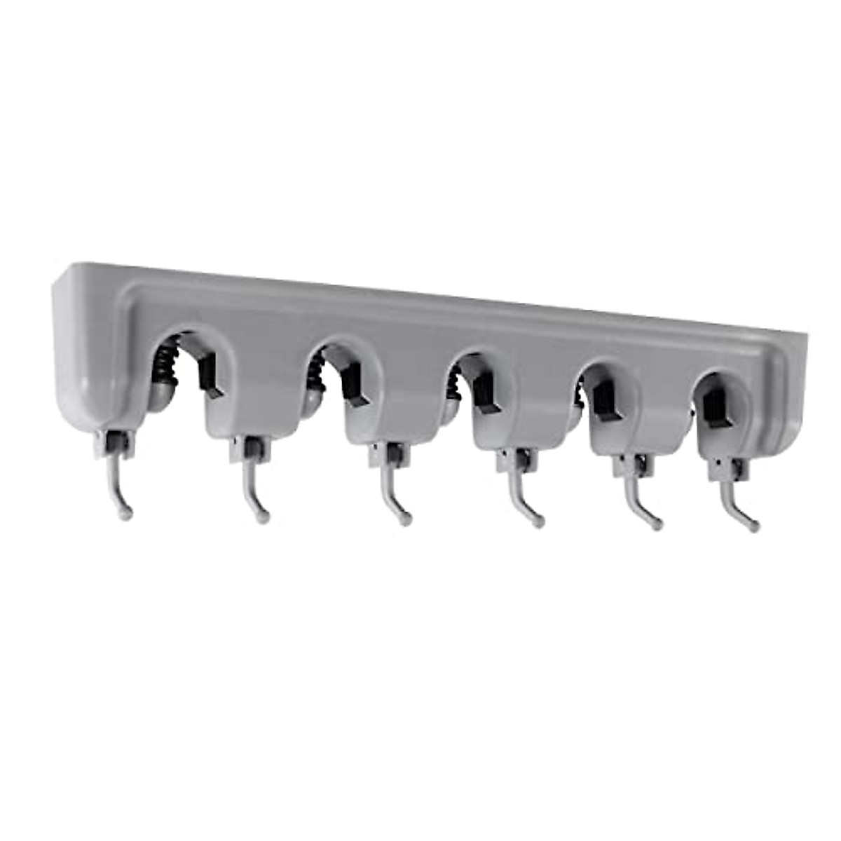 Cabilock Storage Rack Umbrella Storage Mounted Hooks Wall Mounted Shelves for Storage Wall Mount Clothes Rack Broom Holder Mop Hanger Mop Gripper Mounted Holder Dark Grey