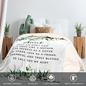 Aunt Gifts from Niece Nephew, Best Aunt Ever Gifts for Aunts from Niece Aunt Flannel Blanket for Auntie Birthday Gifts from Niece Christmas for Aunt Soft Throw Blanket 60"*50"