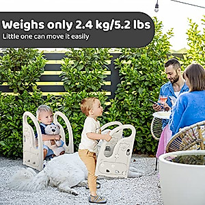 Onasti Toddler Step Stool for Bathroom Sink, Adjustable 2 Step Stop for Kids with Handles, Toilet Stool Potty Training, Plastic Ladder Toddler Helper Stool for Bedroom Kitchen Counter Grey White