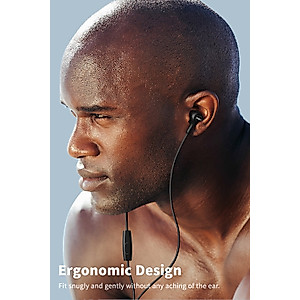 Earbuds, MIATONE Wired in- Ear Earbuds with Microphone, Dynamic Crystal Clear Sound Ergonomic Ear Buds Earphones Headphones for Android, BlackBerry - Black