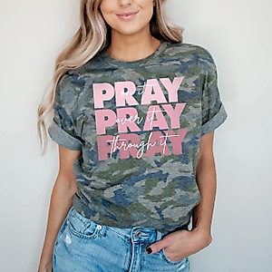 Love in Faith | Pray On It Short Sleeve | Christian T-Shirts for Women | Faith-Based Apparel | Christian Gifts | XL