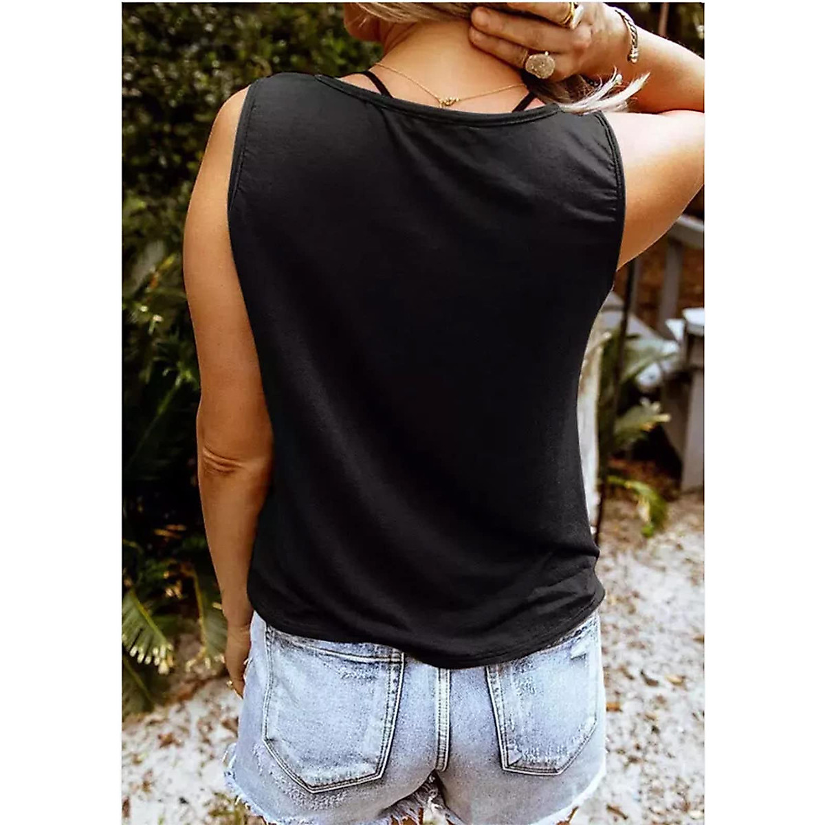 Vintage Style Rock and Roll Tank Tops Women Country Music Shirt Cute Music Band Shirt (M, Gray)