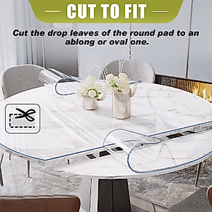 OstepDecor Clear Round Table Protector 40 Inches 1.5mm Thick Round Clear Table Cover Protector, Round Plastic Table Protector for Dining Room Table, Waterproof PVC Circle Table Pad