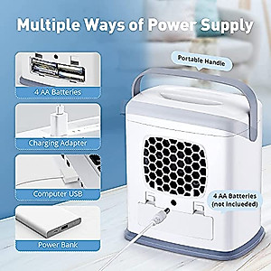 Portable 3 in 1 Air Cooling Cooler - Personal Mini Air Conditioner Fan w/12 H Timer, 500ML Water Tank, 2 Speeds, Adjustable Wind Direction, Low Noise, Ideal for Office Home Room Desk Bedroom Dorm