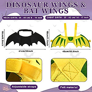 Halloween 5 Pieces Pet Costume Cat Dogs Cosplay Clothes Vampire Cloak Bat Pumpkin Hat Bib with Bells Bat Wings Dinosaur Dragon Wing Cat Collar Small Kitty Puppy Outfits for Halloween Party Pet Cosplay