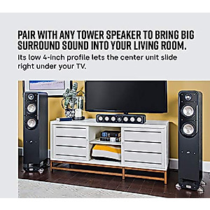 Polk Audio Signature Series S35 Center Channel Speaker (6 Drivers), Surround Sound, Power Port Technology, Detachable Magnetic Grille (Discontinued by Manufacturer)